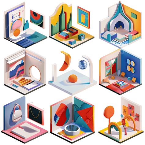 전시 아이소메트릭 구성 배너 창의적인 프레젠테이션 Png 일러스트 및 이미지 에 대한 무료 다운로드 Pngtree