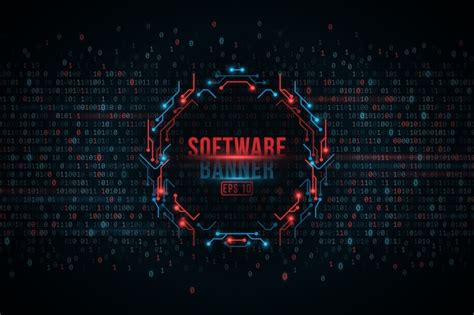 premium vector software programming binary code and computer circuit