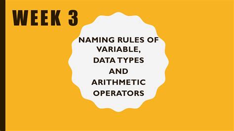 Naming Rules Of Variable In C Data Types Arithmetic Operators C C Tutorial For