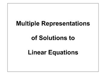 Multiple Representations Of Linear Equations Placemat TpT