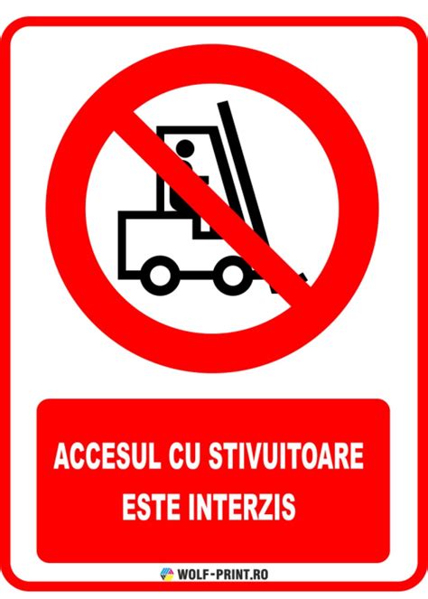 Indicator De Interzicere Accesul Cu Stivuitoare Este Interzis Wolf