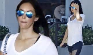 Megan Fox Flashes Sports Bra Beneath Sheer Top For Yoga Daily Mail Online