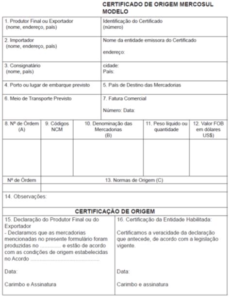 Certificado De Origem