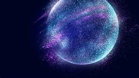 Digital Information Space Background Flow Of Moving Particles Big Data Visualization 3d