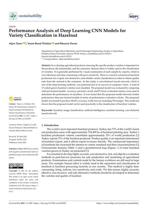Pdf Performance Analysis Of Deep Learning Cnn Models For Variety