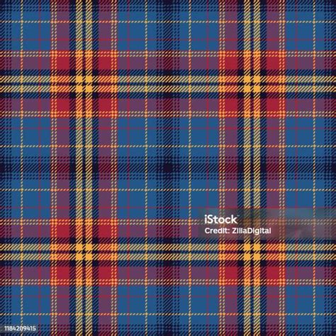 타탄 격자 무늬 패턴 배경입니다 플란넬 셔츠 스커트 담요 던지기 실내 장식 또는 다른 현대 가을 또는 겨울 패브릭 디자인에 대한 파란색 빨간색 노란색의 원활한 어두운 체크