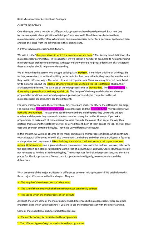 Pdf Basic Microprocessor Architectural Concepts Dokumentips