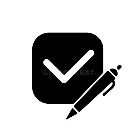 Survey Check Black Glyph Icon Stock Vector Illustration Of Glyph