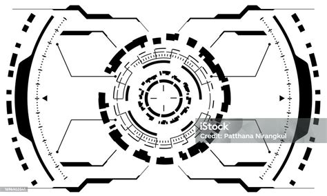 Hud 공상 과학 인터페이스 화면 보기 흰색 디자인 가상 현실 미래 기술 창조적 인 디스플레이 벡터에 검은 기하학 테크놀로지에 대한 스톡 벡터 아트 및 기타 이미지 Istock