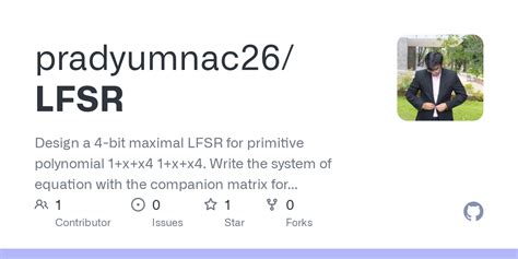 github pradyumnac26 lfsr design a 4 bit maximal lfsr for primitive