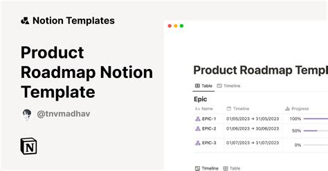 Product Roadmap Notion Template Template Notion Marketplace