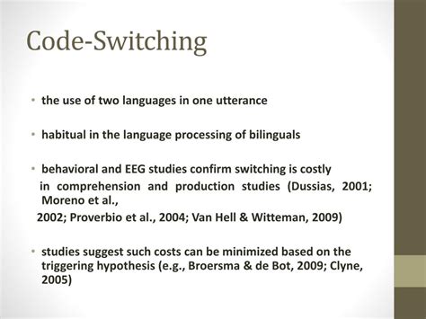Ppt Lexical Triggering And Code Switching In Spanish English