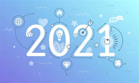 Infographic Concept 2021 Year In Blue Vector Illustration Stock