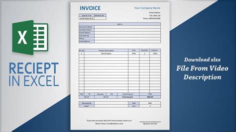 Creating Professional Invoice In Excel Receipt Making Tutorial Free