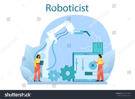Roboticist Concept Robotic Engineering Constructing Idea Stock Vector Royalty Free 1820114960