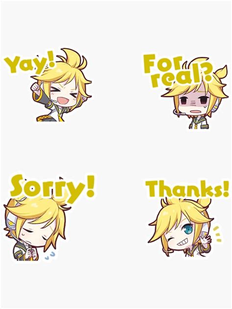 Kagamine Len Set Sticker For Sale By Oyasuminana Redbubble