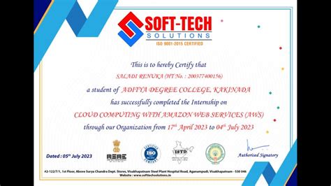 Renu Renu On Linkedin Completed My Internship On Cloud Computing With Amazon Web Services Aws