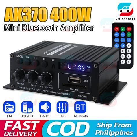 400w Mini Audio Amplifier Home Amplifier Bluetooth Auto Stereo Audio Car Amplifier Hifi Fm