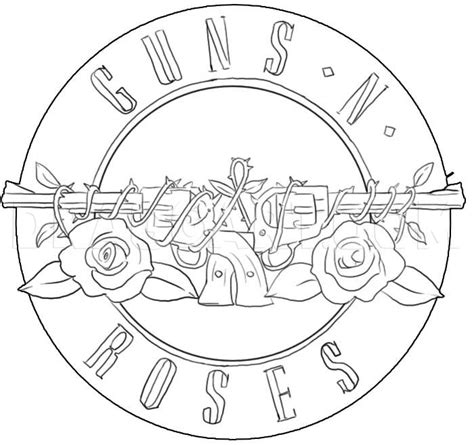 How To Draw Guns N Roses Symbol Drawing Step By Step By Dawn Dragoart