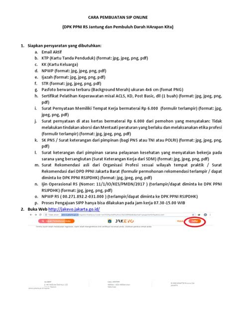 Emailing Cara Membuat Sip Onlineform Permohonan Rekomendasi Sip 1 Pdf