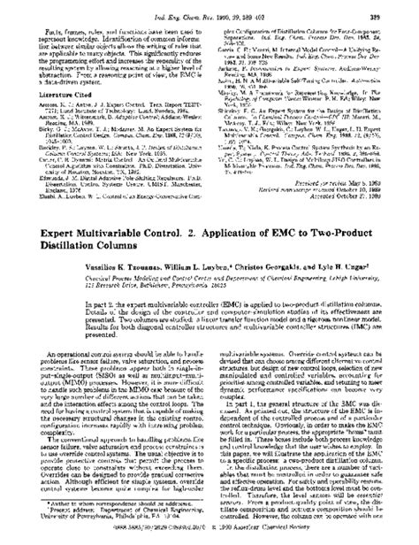 Pdf Expert Multivariable Control 2 Application Of Emc To Two