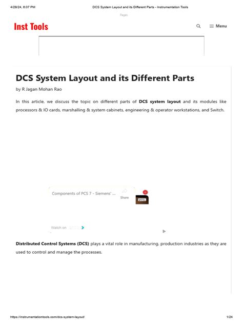 4 dcs system layout and its different parts instrumentation tools