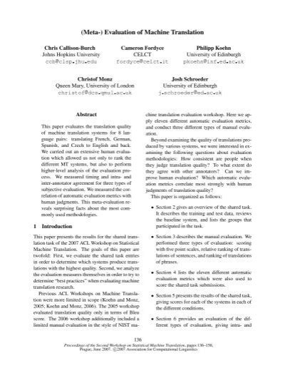 Meta Statistical Machine Translation