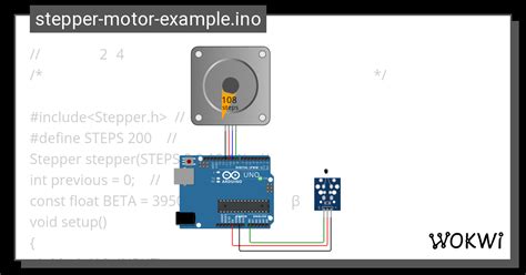 Stepper Motor Example Ino Wokwi ESP32 STM32 Arduino Simulator