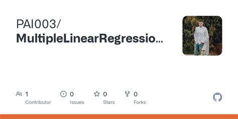 GitHub PAI003 MultipleLinearRegression Markov