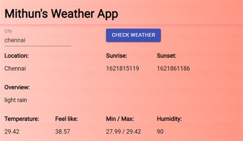 GitHub Mythpills Weather App Weather App That Brings Generic Details For A Valid City