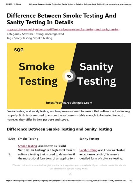 Difference Between Smoke Testing And Sanity Testing In Details