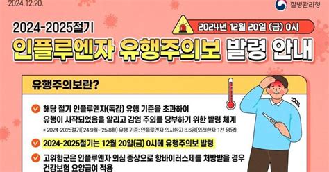 양산시 인플루엔자 유행 주의보예방 총력