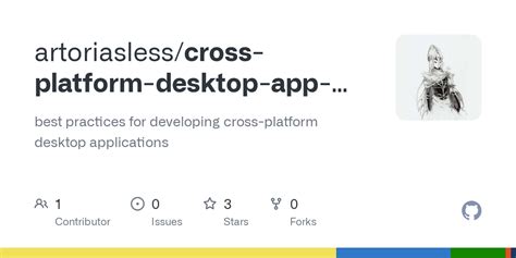 github artoriasless cross platform desktop app solution best practices for developing cross