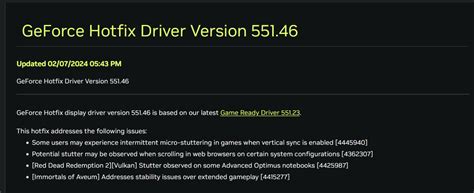 Nvidia Geforce Hotfix Driver 551 46 Discussion Install Performance And Graphics Microsoft