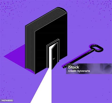 반 오픈 도어 와 턴키 벡터 3d 등각 투영 그림으로 예약 지식은 성공 은유 교육 및 자기 교육 비밀 문학의 열쇠입니다 일체감에 대한 스톡 벡터 아트 및 기타 이미지