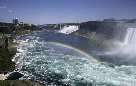 Rainbow Forming At Niagara Falls Ontario Canada Image Free Stock