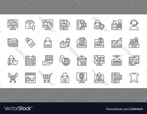 Shopping Line Icons Line Icons Linear Set Quality Vector Image
