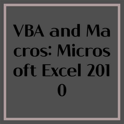 효율적인 데이터 처리 방법 Vba And Macros로 배우는 Microsoft Excel 2010 활용법