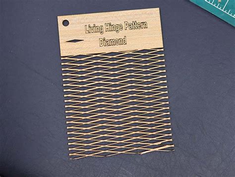 laser cut pattern diamond living hinge template mdf 3mm vector file
