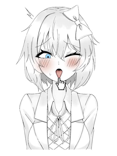 Rule 34 Blue Eyes Blush Blush Lines Bow Doki Doki Literature Club