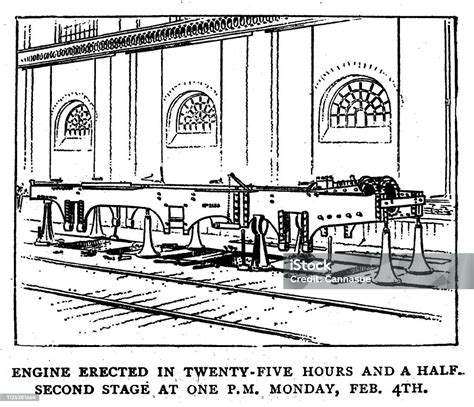 세우는 기록에서 증기 엔진 25 1 2 시간의 둘째 단계는의 빅토리아 흑백 판화 19 세기 런던 및 북쪽 기관차 작품 크루 영어 그림 1892 19세기에 대한 스톡 벡터