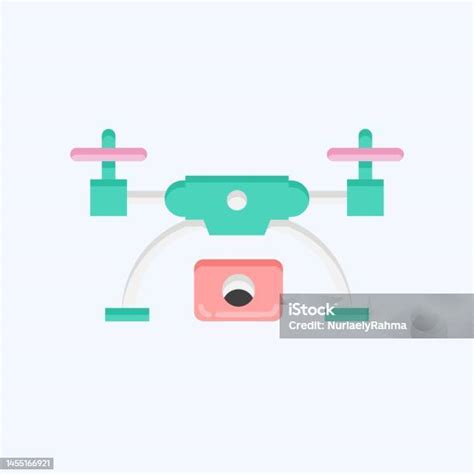 아이콘 드론 및 항공 이미징 사진 기호와 관련이 있습니다 플랫 스타일 심플한 디자인 편집 가능 간단한 그림 Multicopter