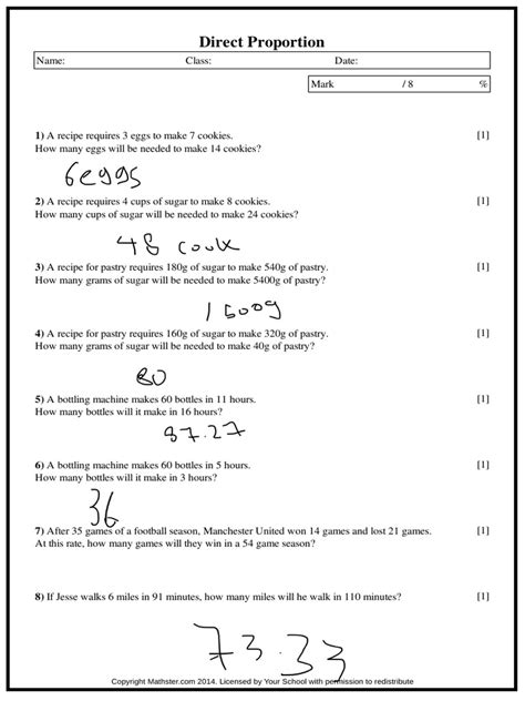 Direct Proportion Pdf