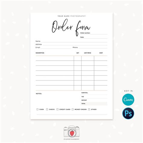 Order Form Template 50 Koleksi Gambar