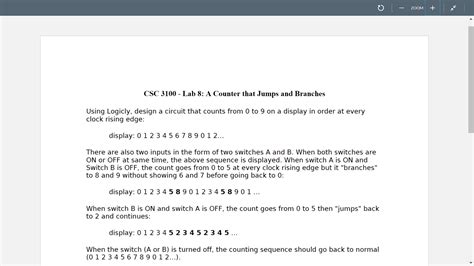 Solved Csc 3100 Lab 8 A Counter That Jumps And Branches