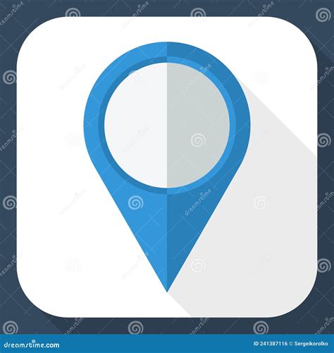 Icono De Puntero De Mapa Con Sombra Larga Ilustración Del Vector