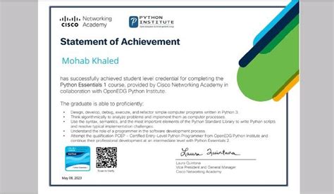 Mohab Khaled On Linkedin Pythonessentials1 Cisco Ciscocertification Openedge