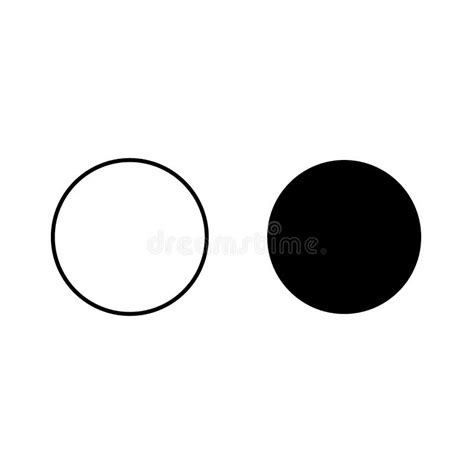 A Two Circle Black And White Icon Vector Geometry Rounded Corner Polygon Stock Vector