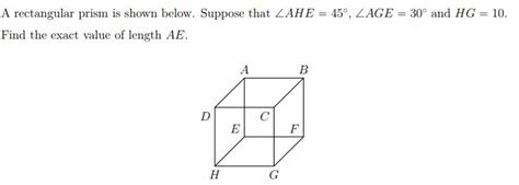 solved a rectangular prism is shown below suppose that