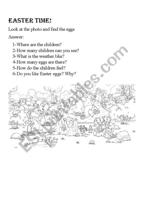 Easter Time Esl Worksheet By Mrmatt